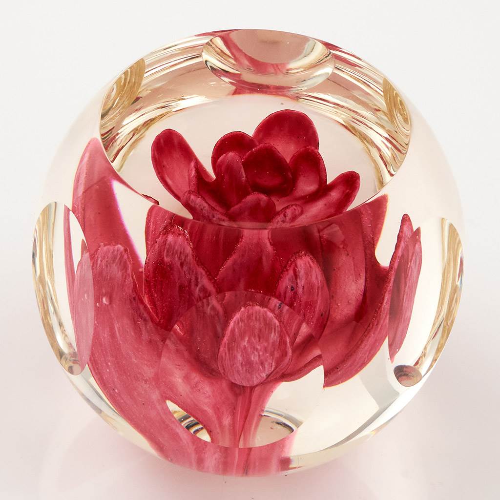 A Perthshire PP133A Ruby Rose Paperweight c1994