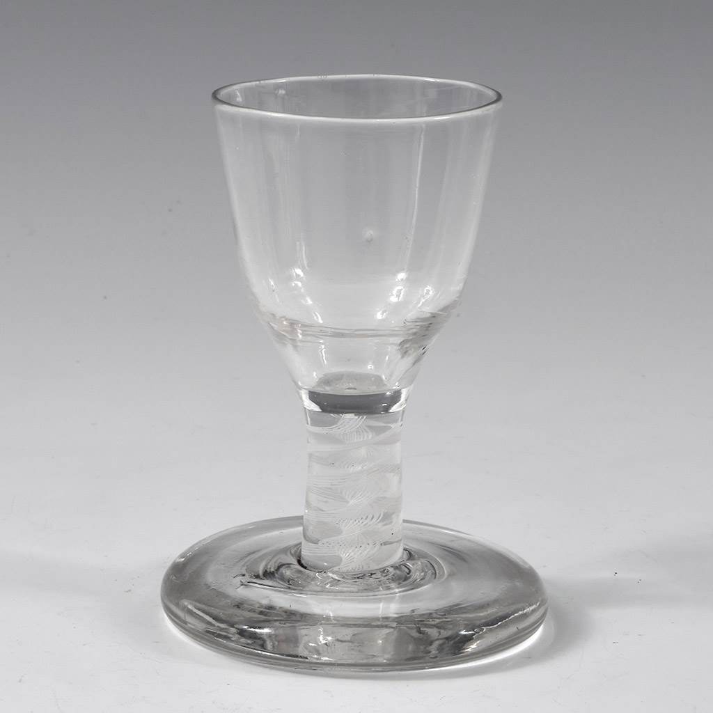 An Opaque Twist Stem Firing Glass c1760