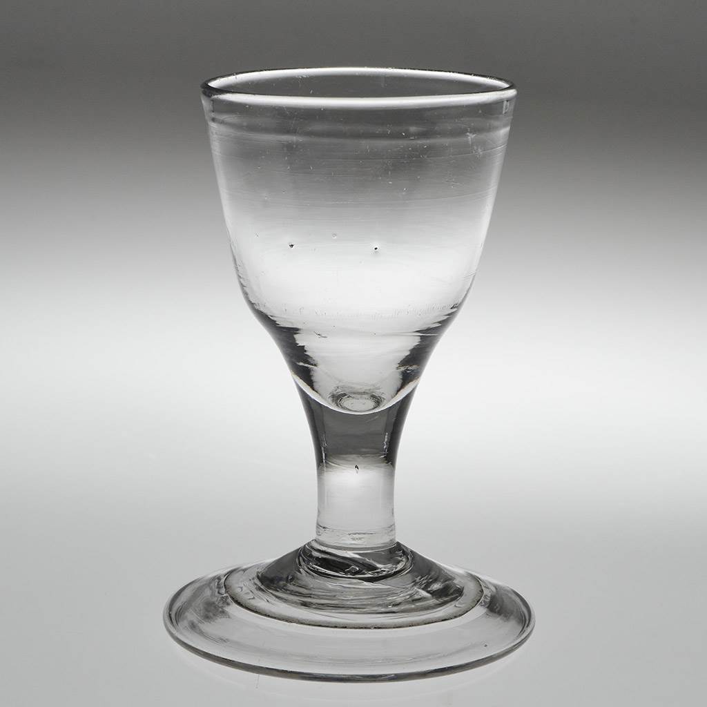 An 18th Century Dram Glass With Folded Foot c1750