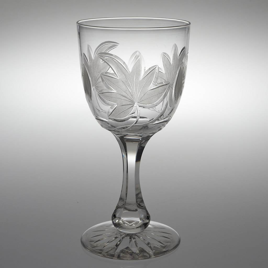 Richardson And Sons Engraved Glass Goblet c1870