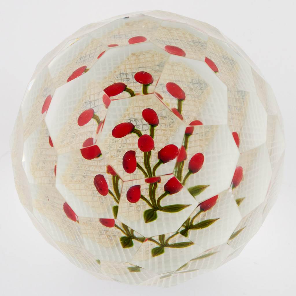 A Perthshire Facetted Cherries Paperweight 1989F