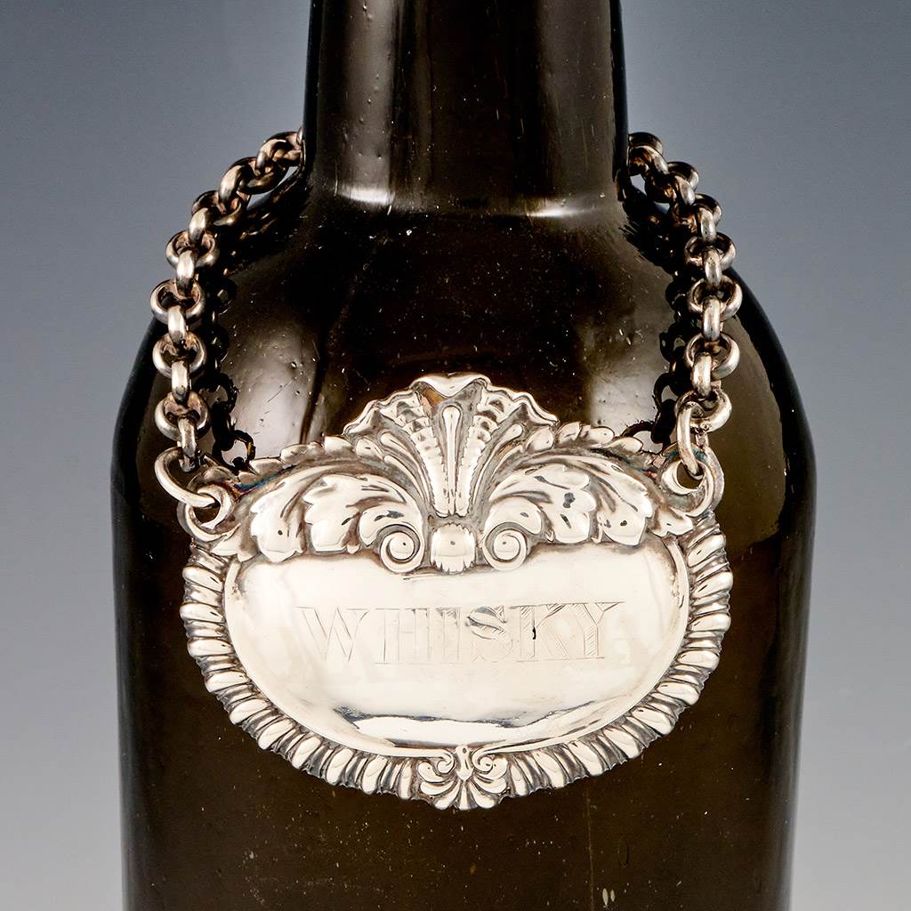 A George IV Sterling Silver Whisky Bottle Ticket 1823