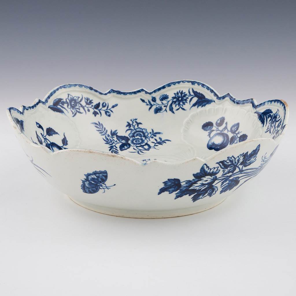 Worcester Porcelain First Period Junket Dish or Serving Bowl c1775
