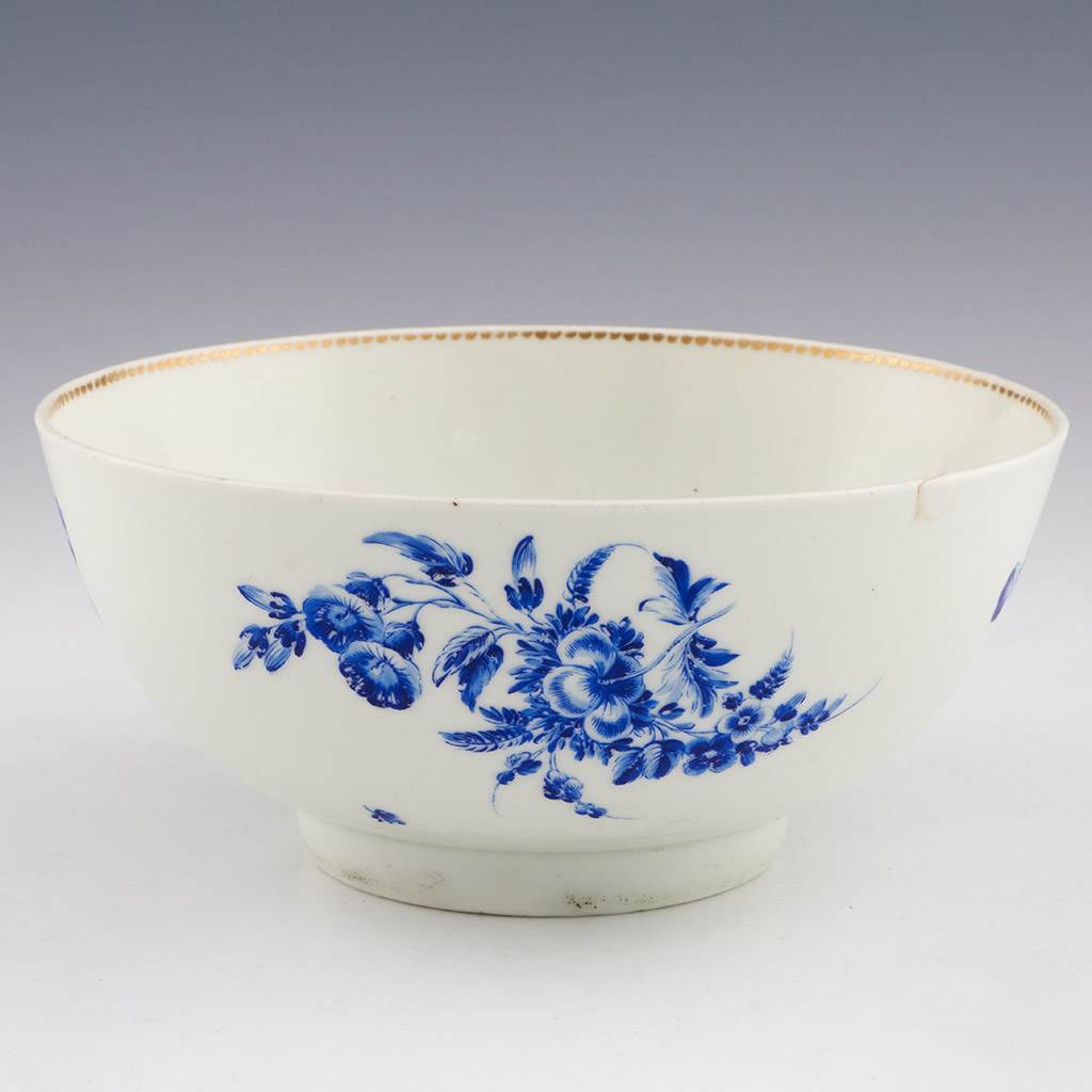 Worcester Porcelain Dry Blue Enamelled Slop Bowl c1770