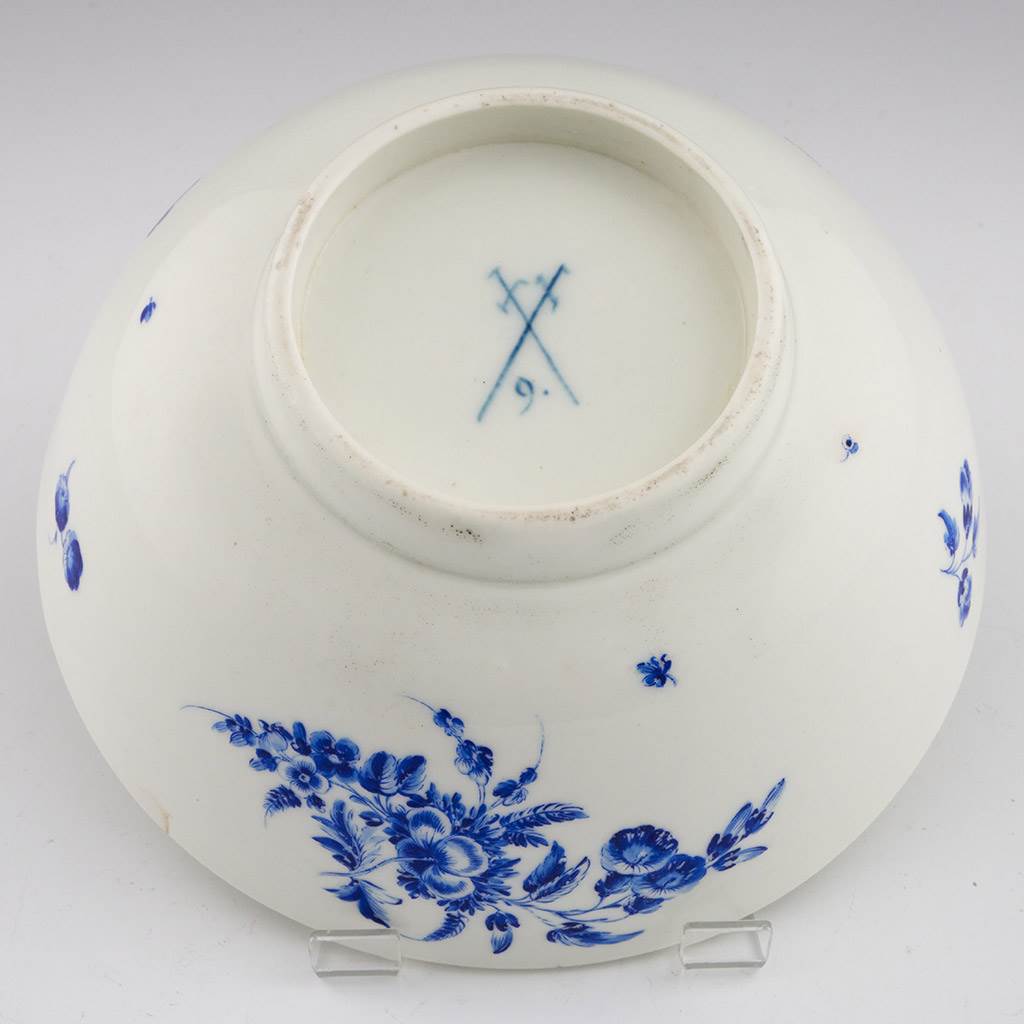 Worcester Porcelain Dry Blue Enamelled Slop Bowl c1770