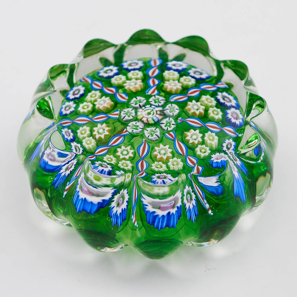 A Set of Five Scottish Moulded John Deacons Vasart Paperweights c1990