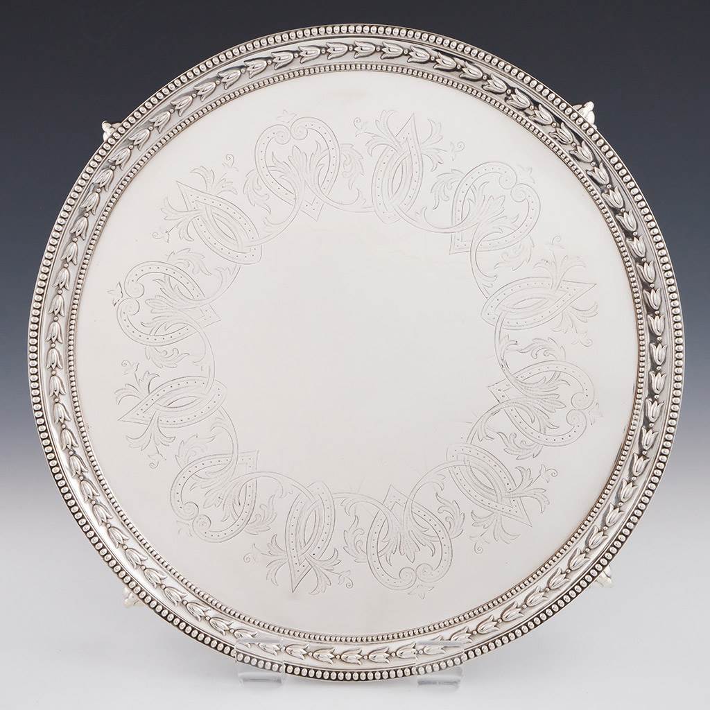 Footed Sterling Silver Salver London 1861