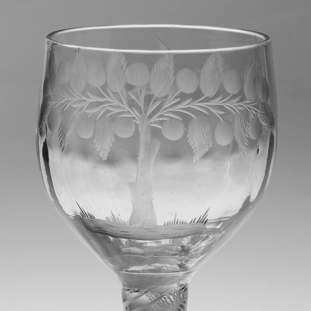 18th Century Engraved Cider Glass c1765
