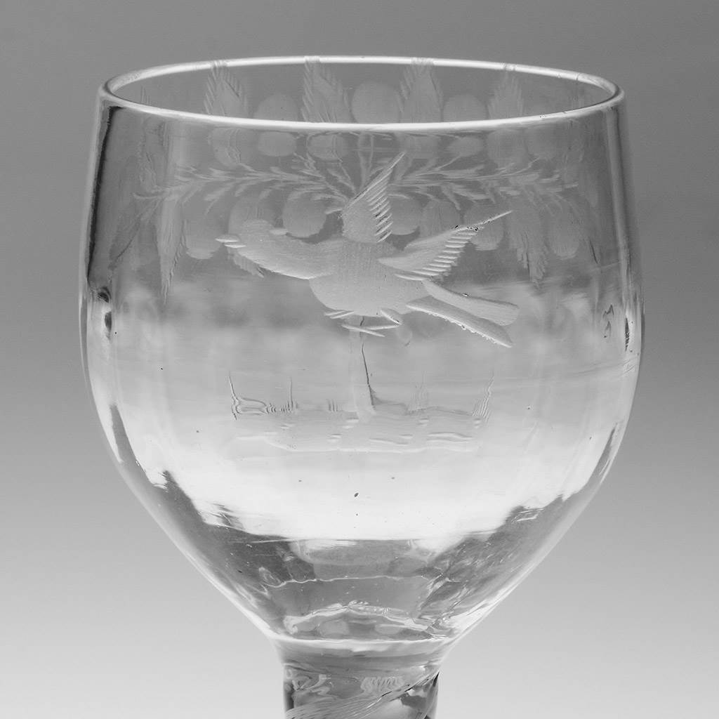 18th Century Engraved Cider Glass c1765