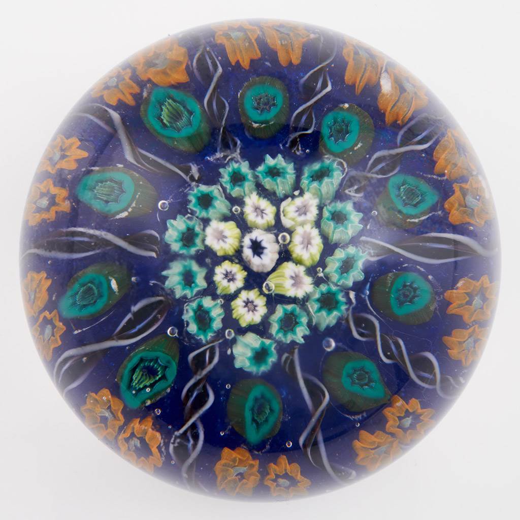 A Large Vasart Ten Spoke Radial Paperweight c1960