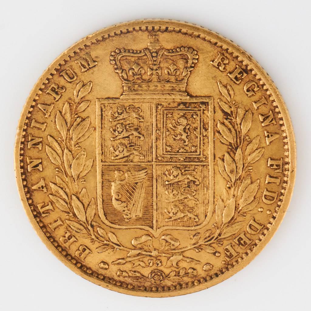 Victoria Gold Full Sovereign, Young Head Shield Back Type, Die Number ...