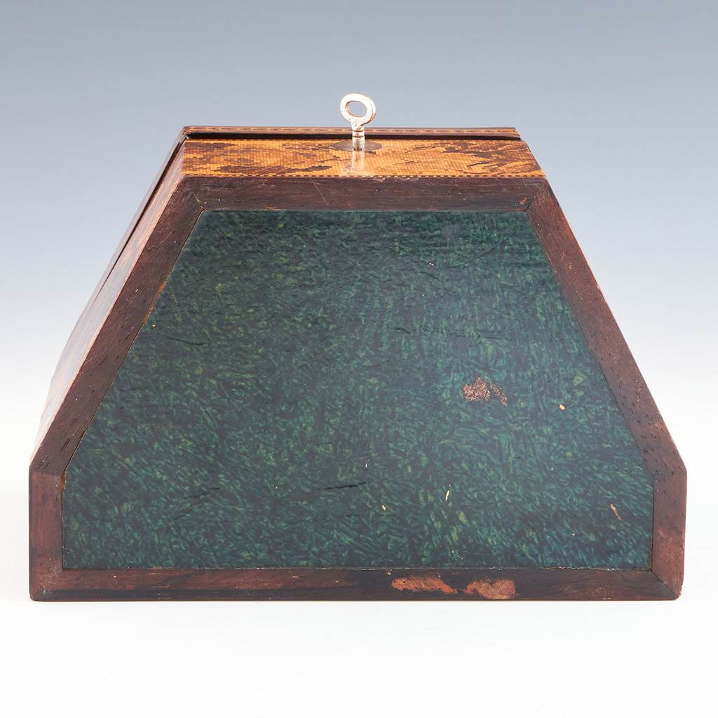 Tunbridge Ware Wedge Shaped Stationery Box c1860