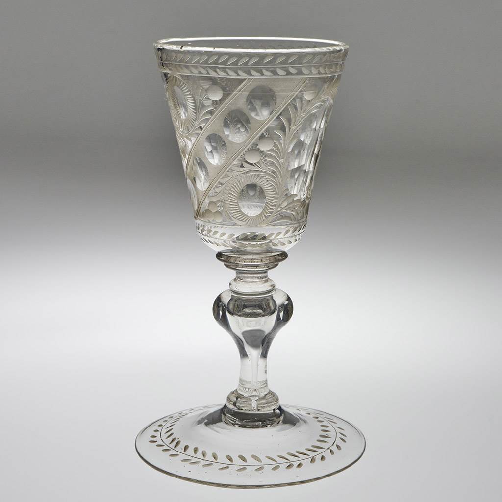 A Bohemian Engraved Wine Goblet c1720