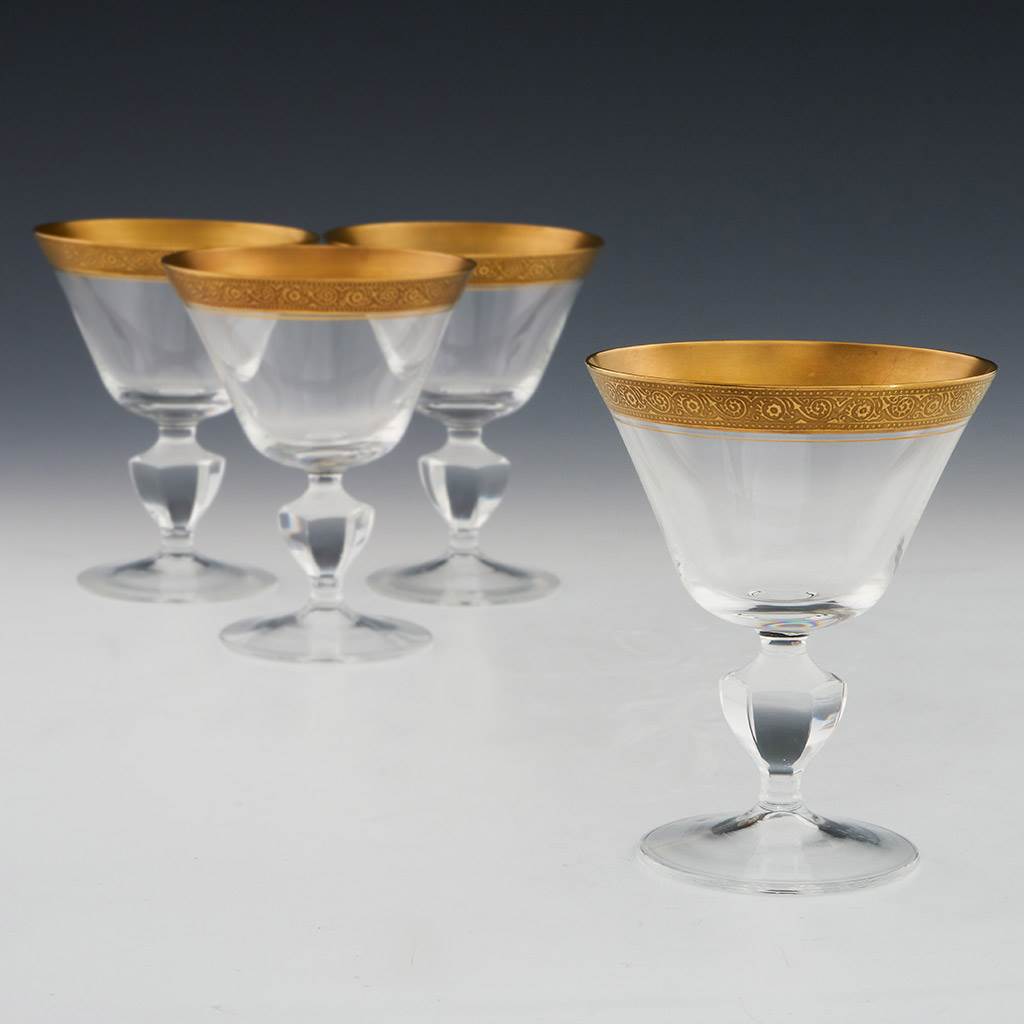 Four Theresienthal Gilded Cocktail Glasses