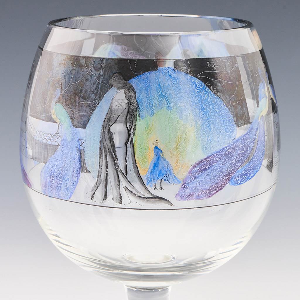 Vedar Art Deco Balloon Cocktail Glass c1925