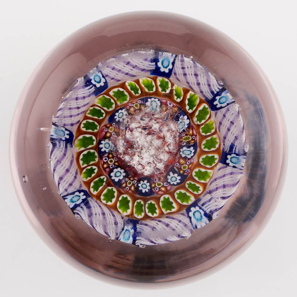 A Rare And Early Paul Ysart Concentric Paperweight On Clear Ground c1940