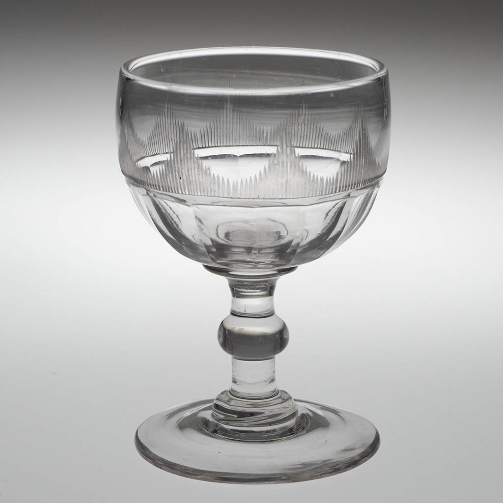 Six Blaze Cut Dram Glasses c1825