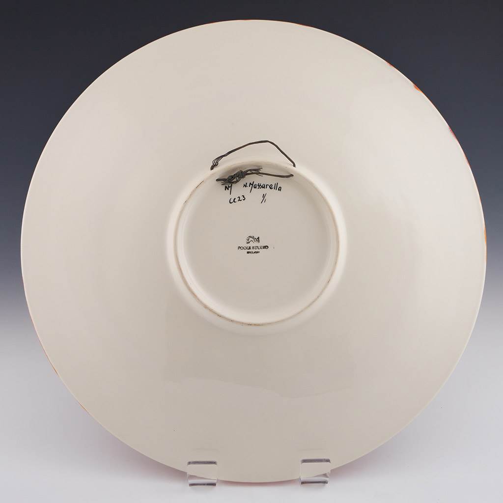 Unique Modern Poole Pottery Wall Charger Signed by Nikki Massarella