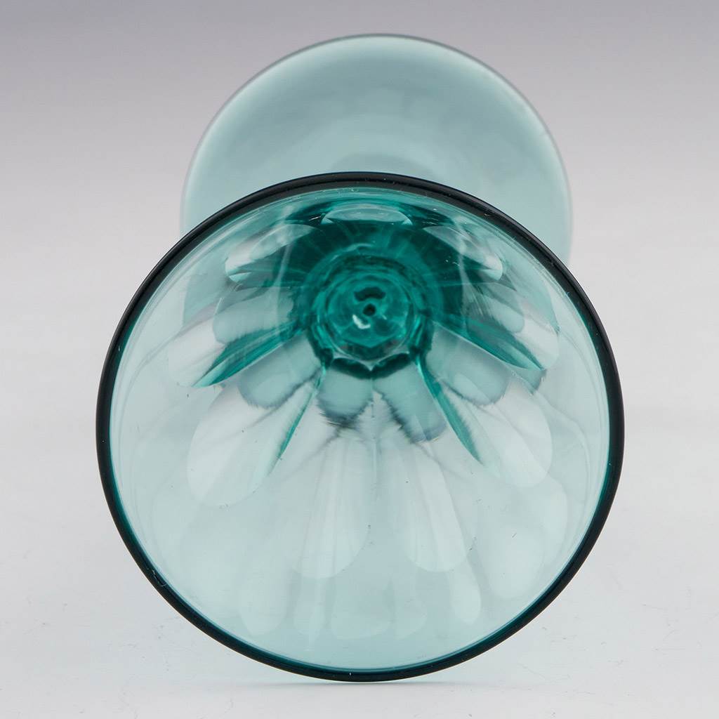 Set of Four Regency Glasses Blue Green c1830