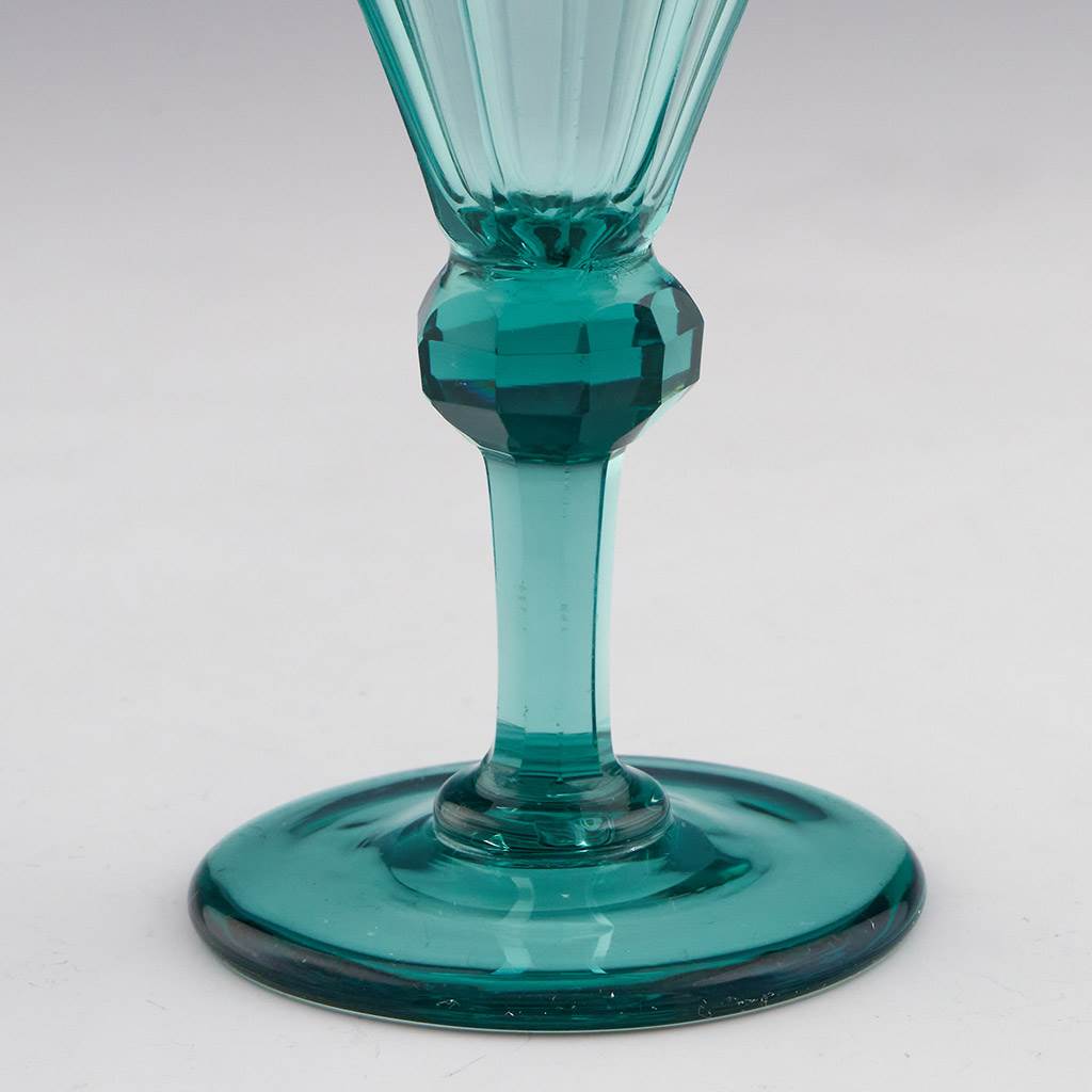 Set of Four Regency Glasses Blue Green c1830