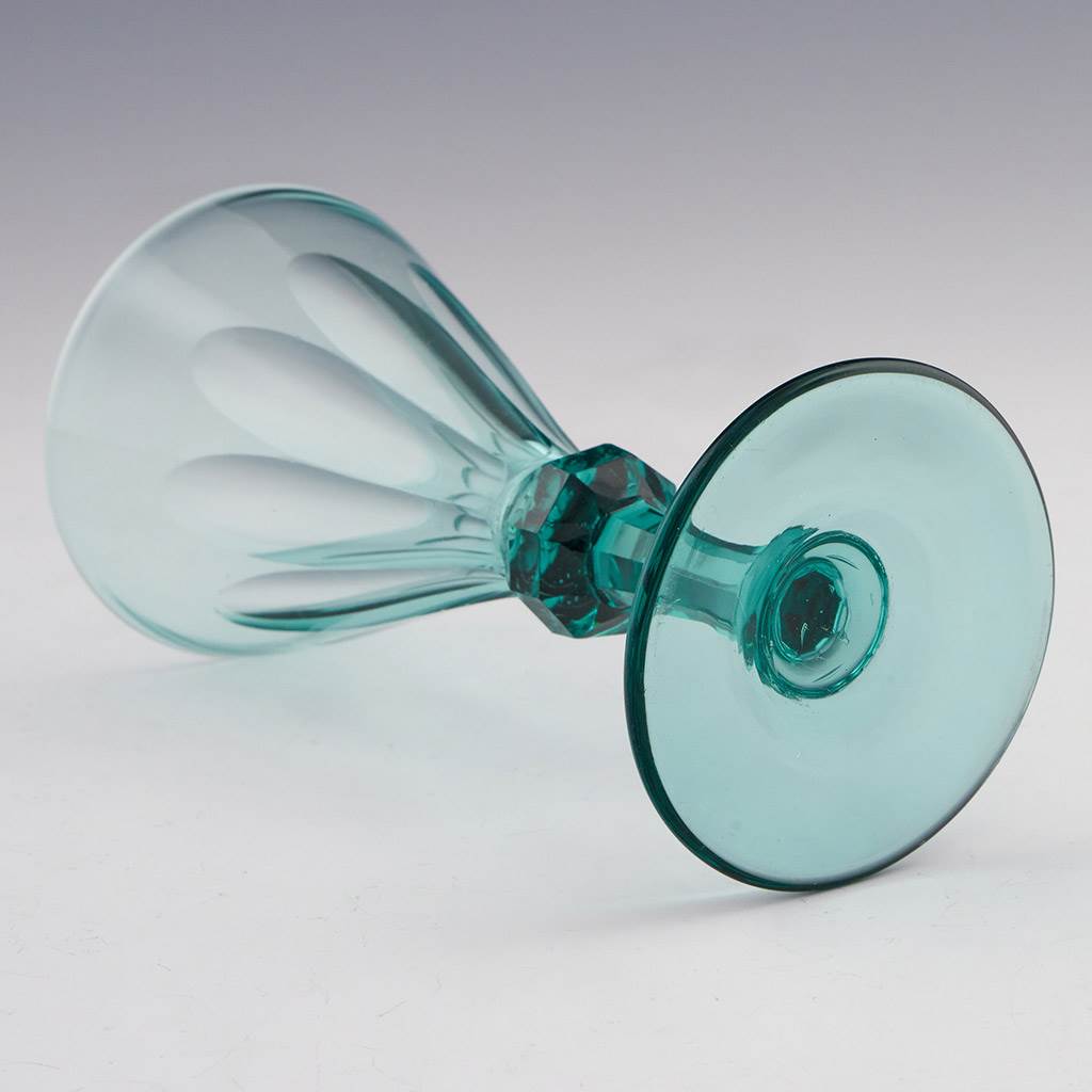 Four Regency Glasses in Peacock Blue c1830