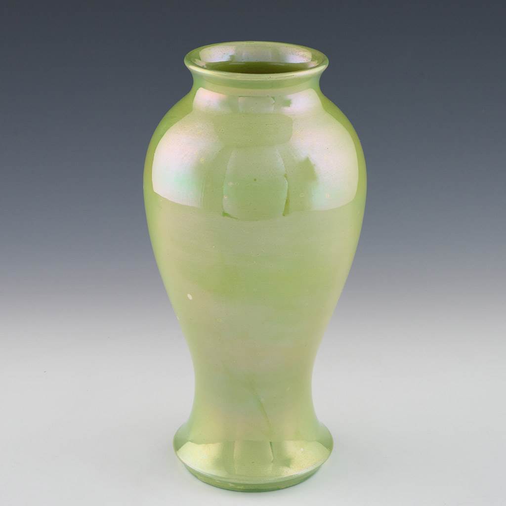 William Moorcroft Green Lustreware Vase c1920