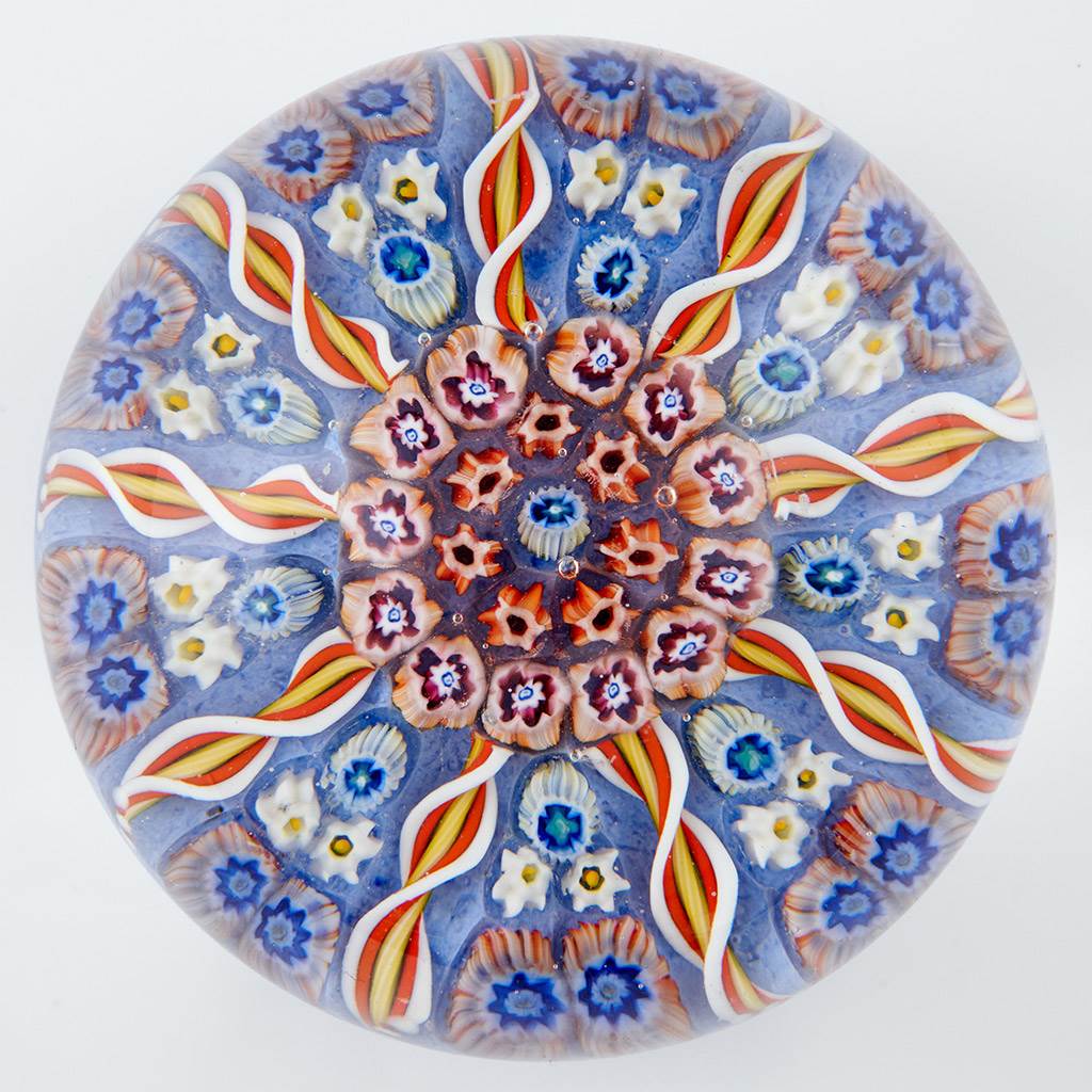 Vasart Paperweight Nine Spoke Radial Concentric Magnum c1950