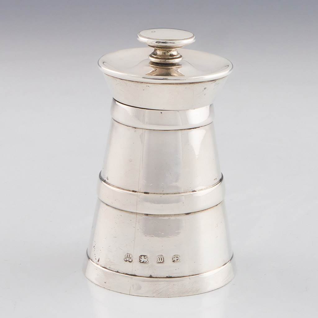 Hukin and Heath Sterling Silver Pepper Mill Birmingham 1896