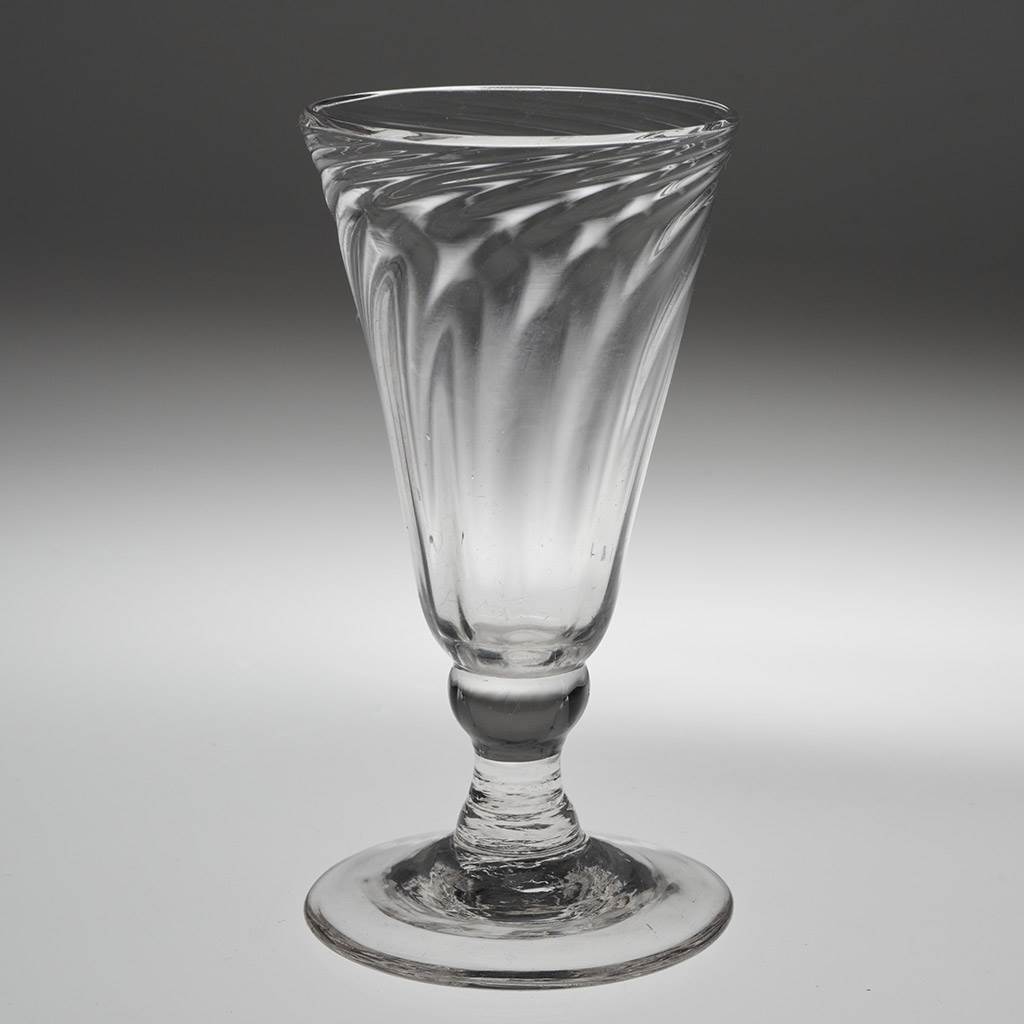 Georgian Wrythen Moulded Dwarf Ale Glass c1780