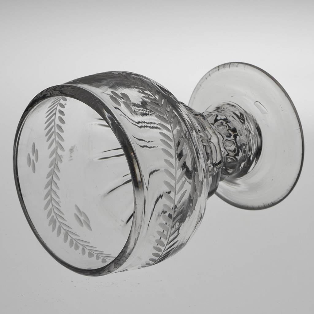 Engraved Georgian Petal Moulded Monteith or Bonnet Glass c1780