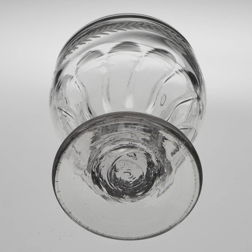 Engraved Georgian Petal Moulded Monteith or Bonnet Glass c1780