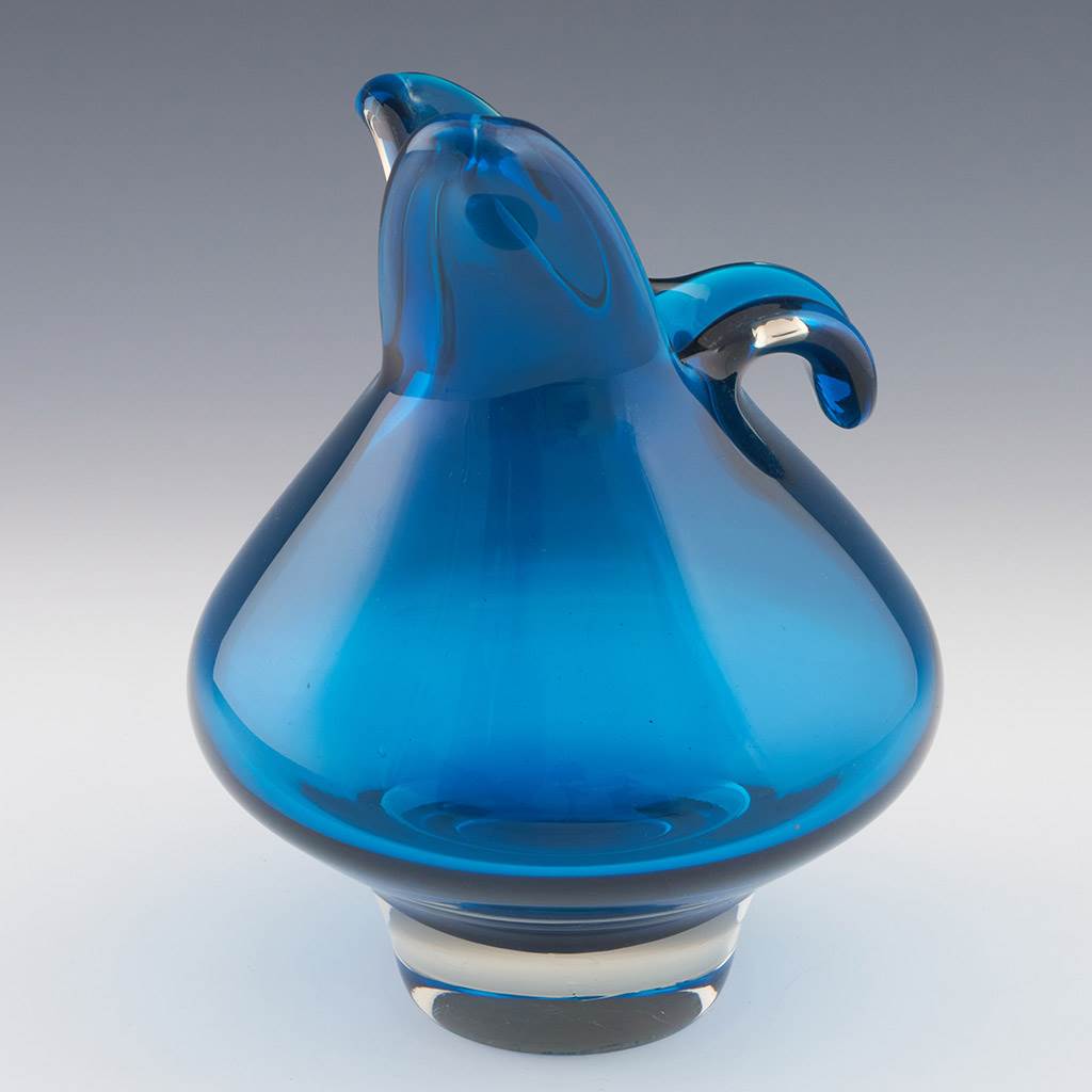 Czech Harrach Evening Blue Vase by Milan Metelak 1961