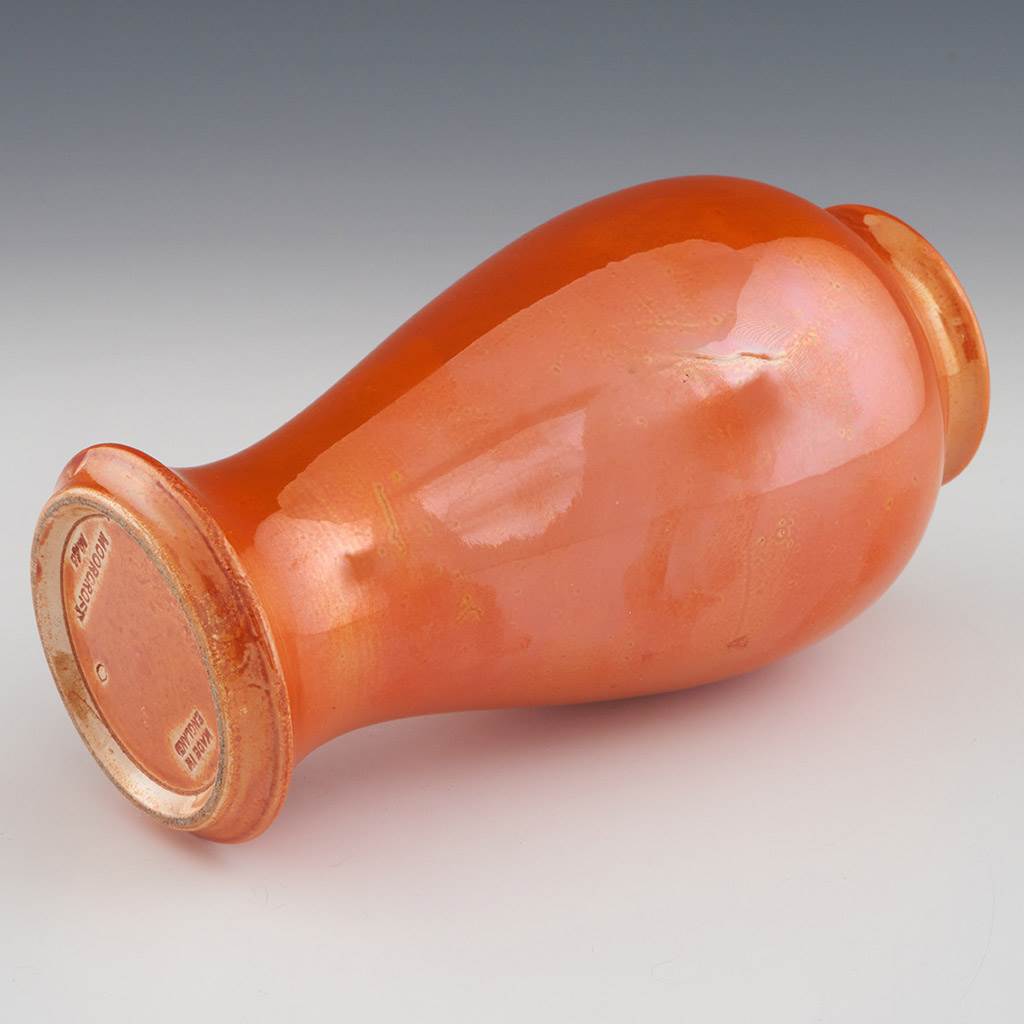 William Moorcroft Orange Lustreware Vase c1930