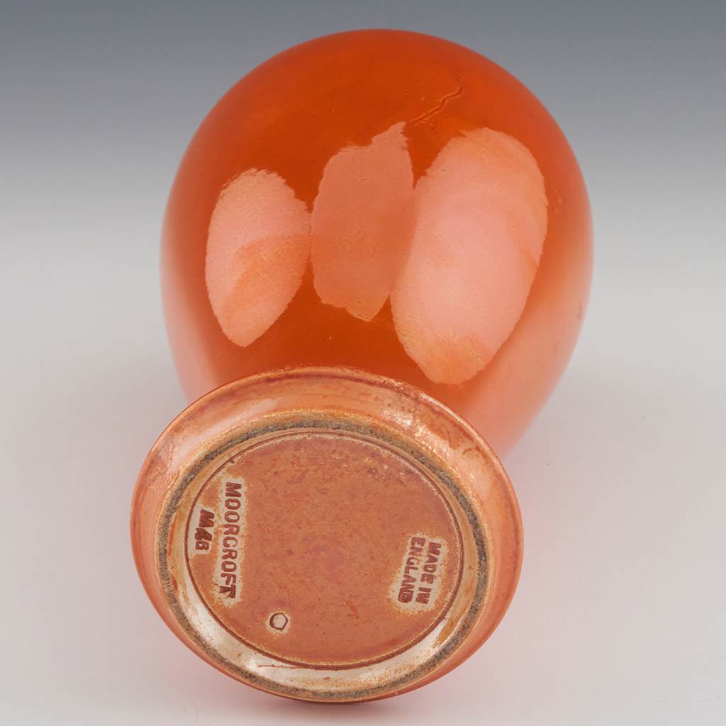 William Moorcroft Orange Lustreware Vase c1930