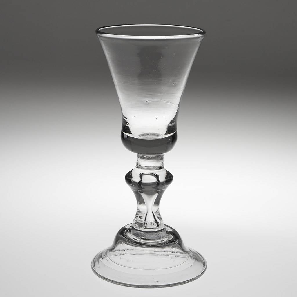 Saxon Baluster Stem Domed Foot Wine Glass c1770