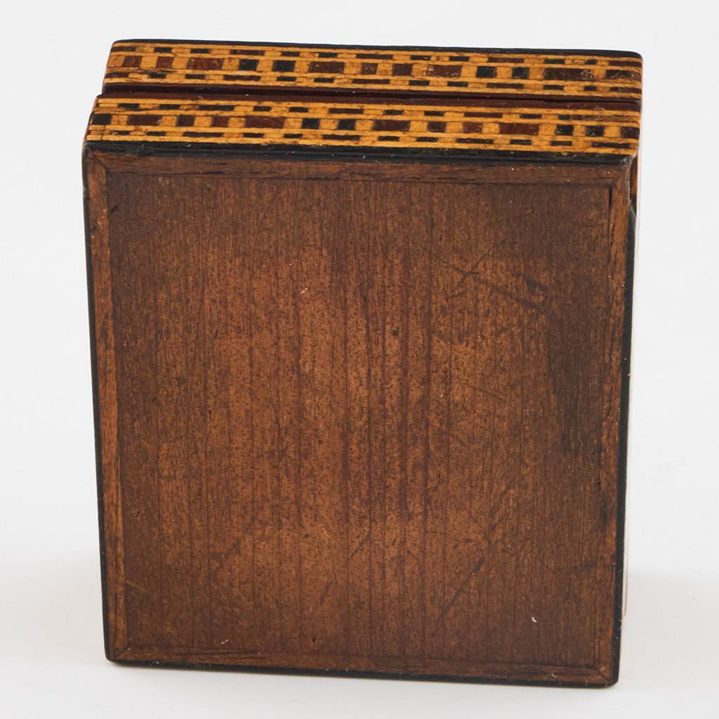Tunbridge Ware Two-Piece Stamp Box with Queen Victoria Micro Mosaic ...