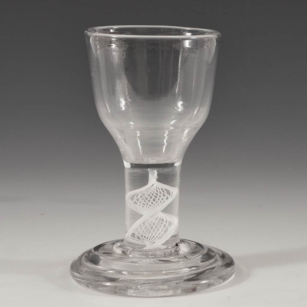 Fine Single Series Opaque Twist Terraced Foot Firing Glass c1760