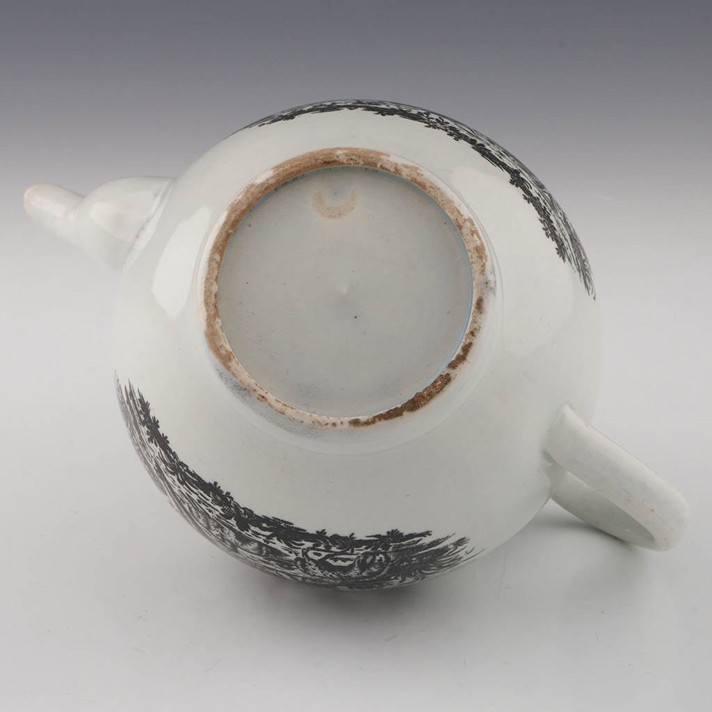 Liverpool Porcelain Tea Party and The Shepherd Print Teapot c1760