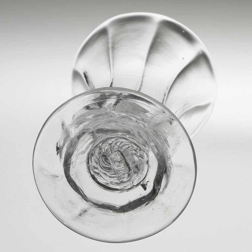 Georgian Dram Glass with Air Bead and Domed Foot c1750