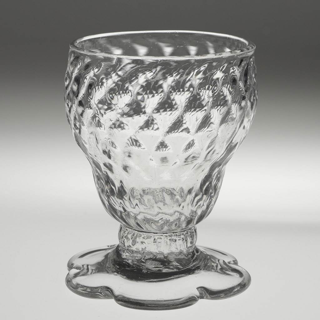 Georgian Honeycomb Moulded Bonnet Glass With Petal Moulded Foot c1780