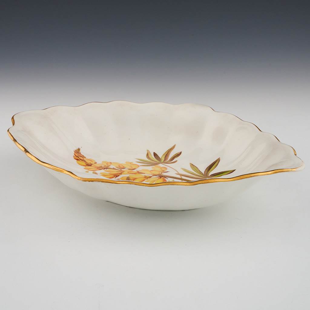 Derby Botanical Porcelain Lozenge Shaped Dish c1815