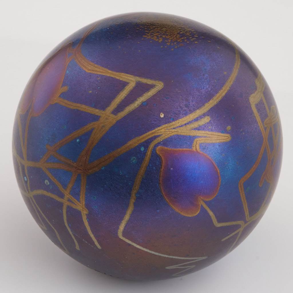 A John Ditchfield Iridised Engraved Paperweight 1984