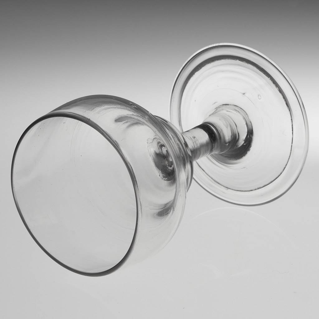 Double Ogee Bowl Folded Foot Dram Glass c1750