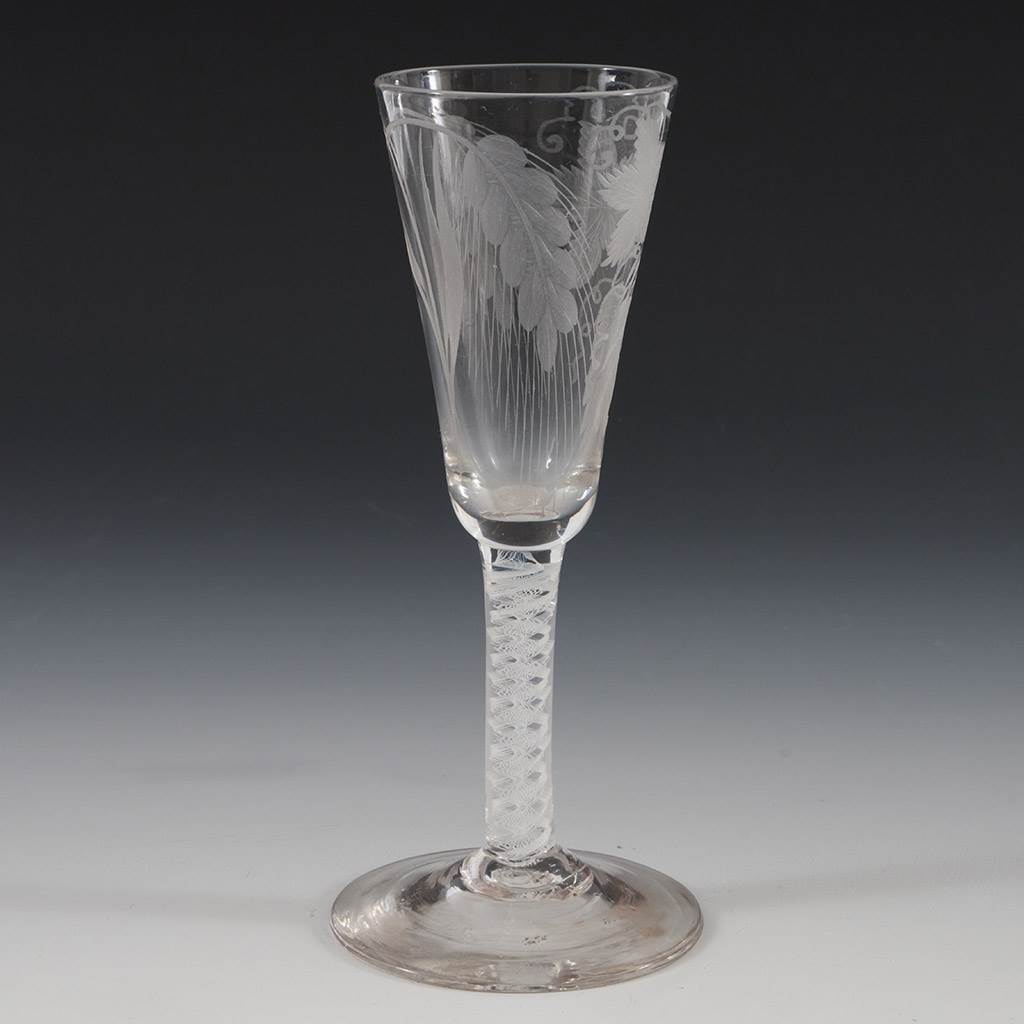 Georgian Ale Glass with Opaque Twist Stem c1760