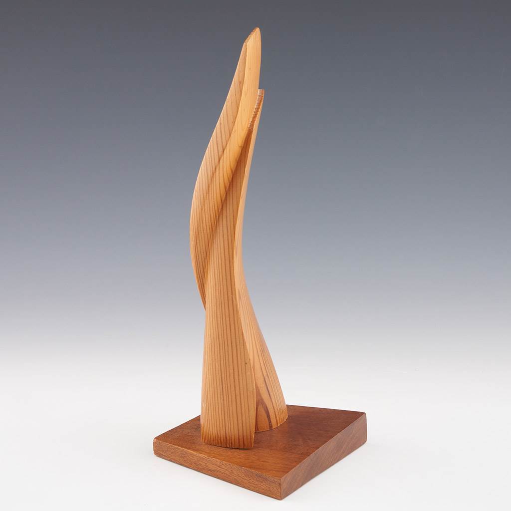 John Simons Pine and Teak Stylised Sail Sculpture c1990