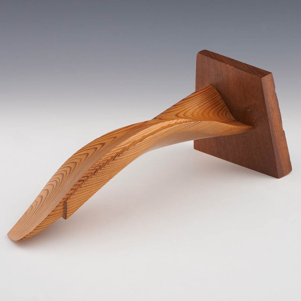 John Simons Pine and Teak Stylised Sail Sculpture c1990