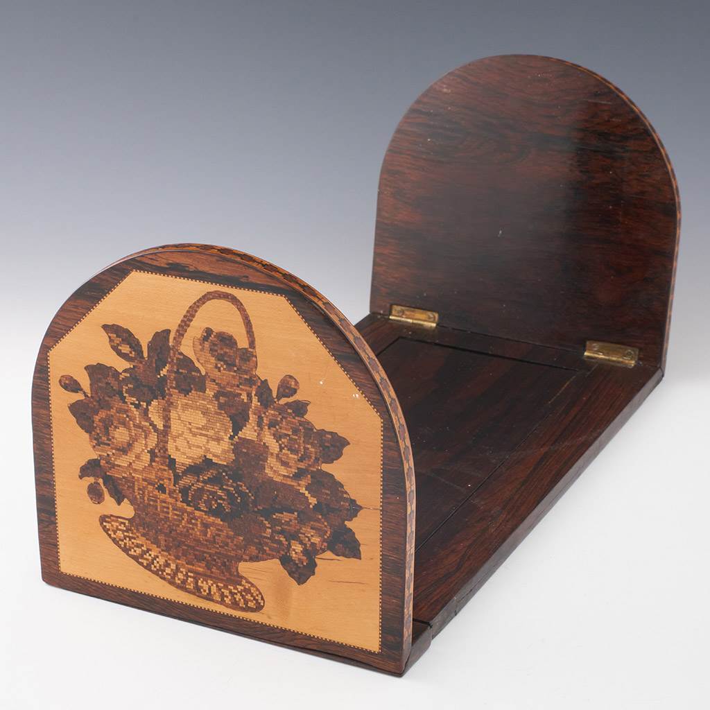 Tunbridge Ware Book Slide With Floral Mosaics c1860