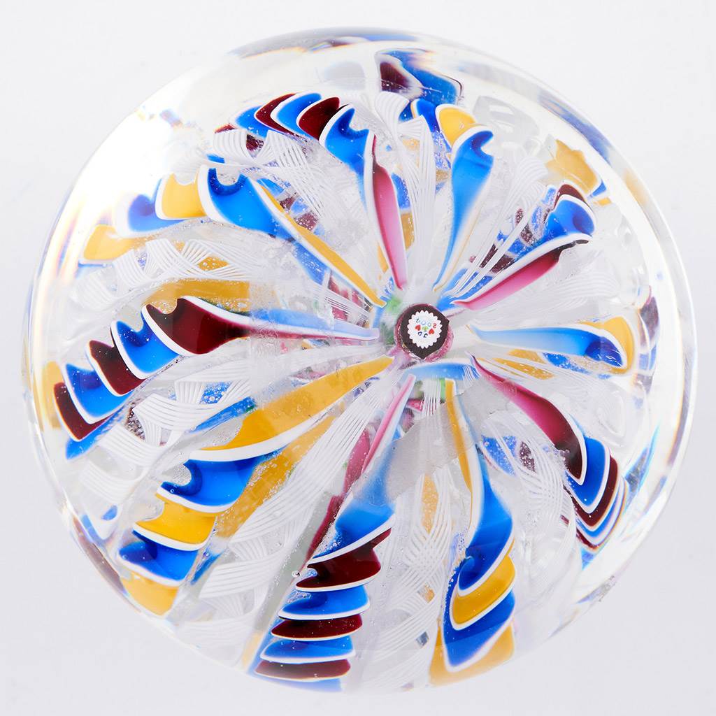 A John Deacons Latticino Crown Paperweight 2004