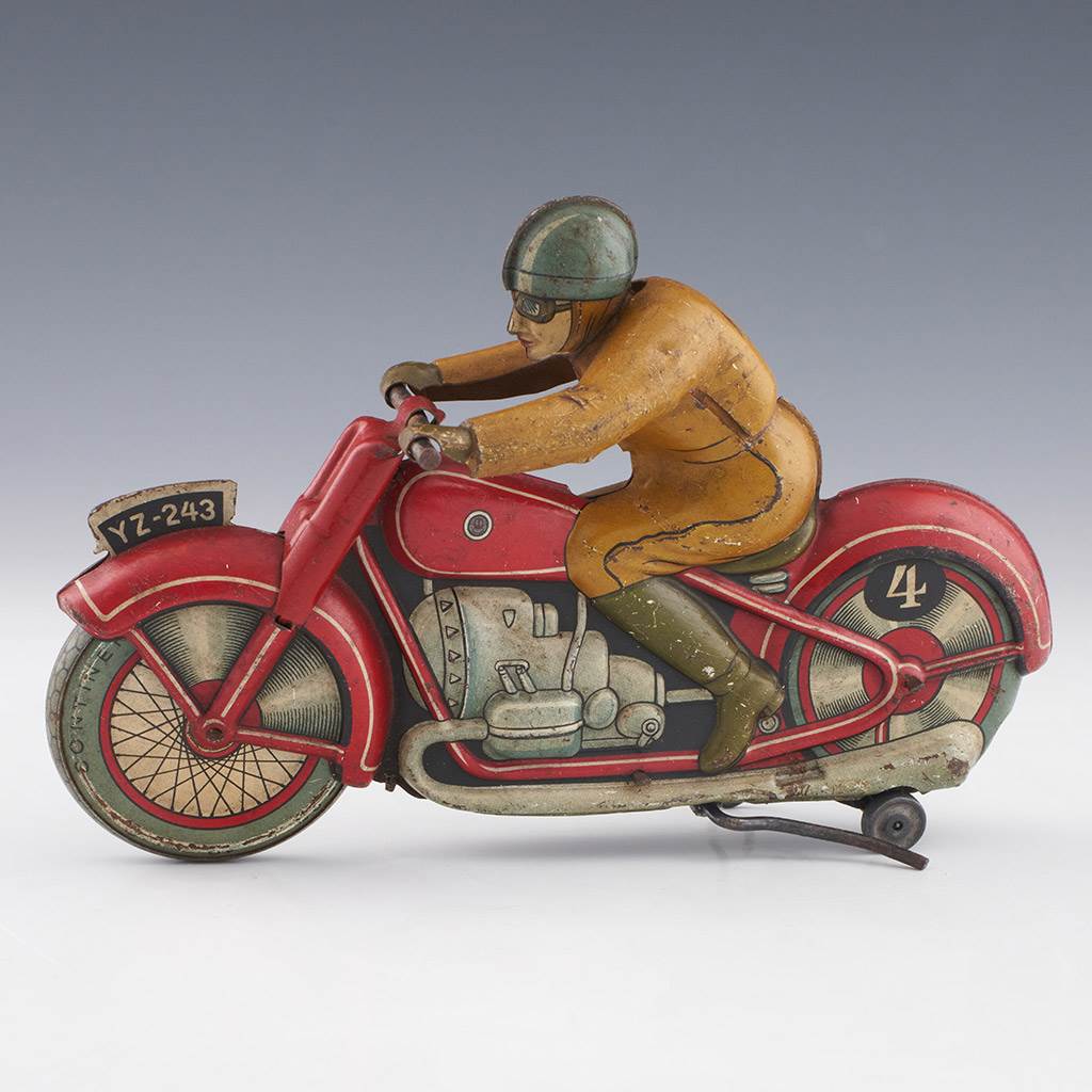 Early Pre War Technofix Tinplate Motorcycle c1930