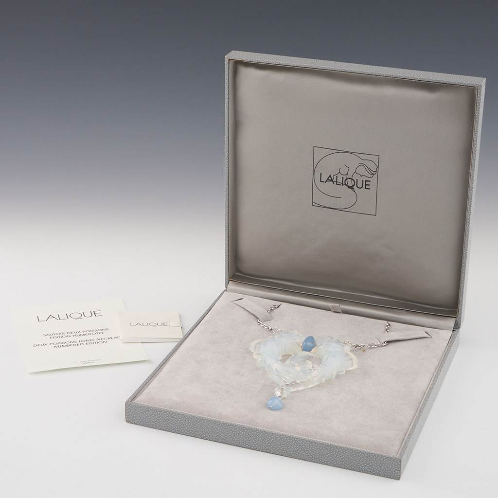 Lalique Jewellery Deux Poissons Silver Necklace 2007